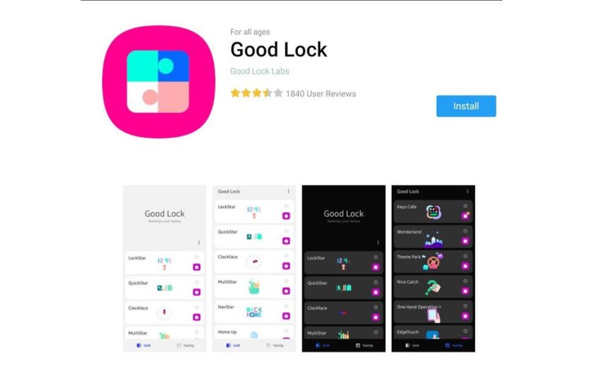 Good Lock Samsung disponible sur le Google Play Store